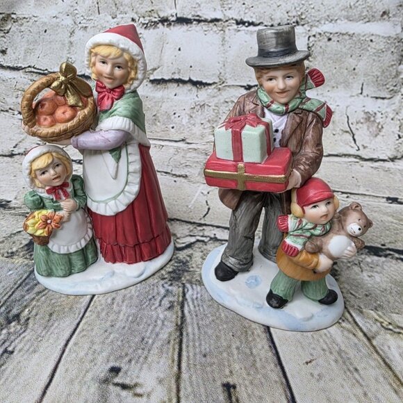 Homco | Holiday | 2 Vintage Homco Porcelain Man And Boy With Gifts ...